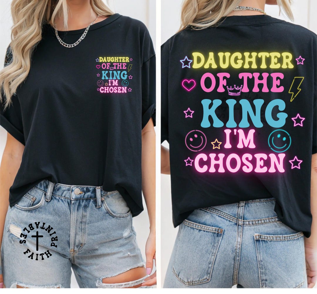 Christian Neon Daughter of the King Png Bible Quote Glow Design Gift ...