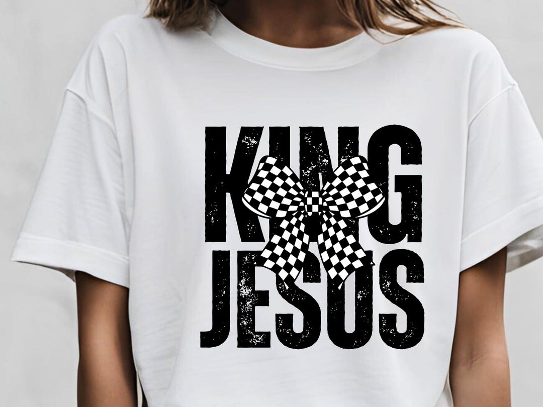 Christian Checkered Bow SVG, King Jesus SVG, Religious Design Art ...