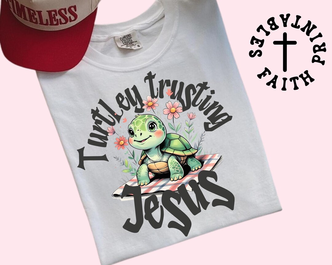 Turtle Christian Jesus Floral PNG Church Bible Funny Quote Religious ...