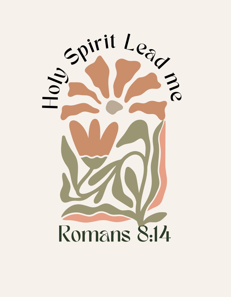 Holy Spirit Lead Me Png Christian Scripture Floral Boho Design Church ...
