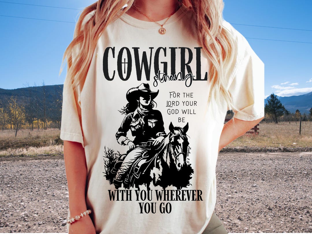 Cowgirl Strong Christian Png, Gift for Mom, Church Western Girl, Bible ...