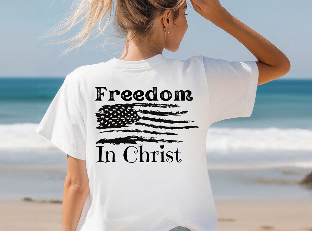 Freedom in Christ Png, Christian American Flag Png, Faith Based Tshirt ...