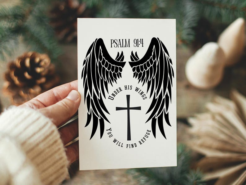 Christian Scripture Verse Png Angel Wings Design, Religious Tshirt Art ...