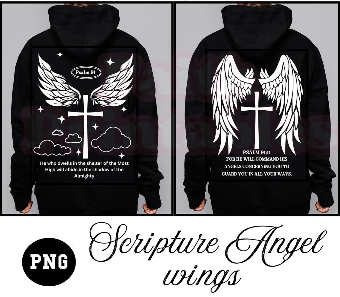 Angel Wing Scripture Verse Png Christian Wings Design, Religious Tshirt ...