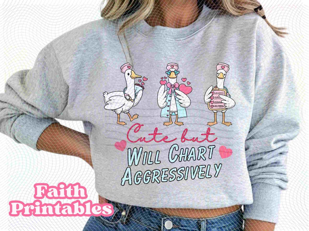 Nursing Duck Goose PNG Nurse Medical Staff Gift Design Cute Funny ...