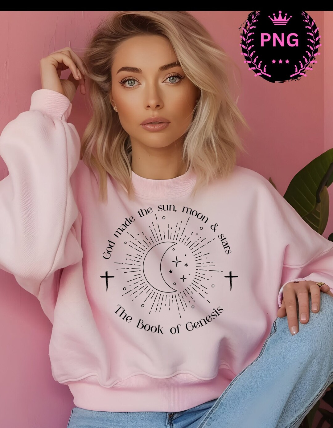 God Made Sun Moon and Stars Png, the Book of Genesis, Christian ...