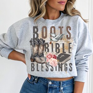 Christian Cowgirl Retro Png Boots Bible Blessings Floral Distressed Vintage Western Boot Lover ...