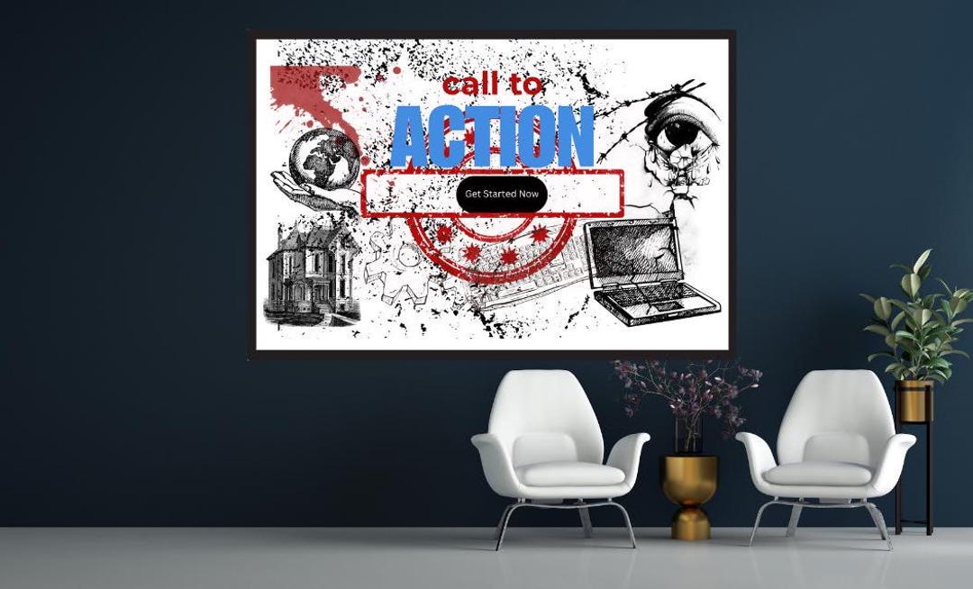Call to Action Poster Digital Wall Decor Motivational Wall Art Tech ...