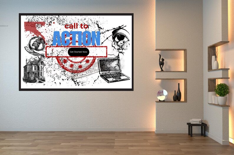 Call to Action Poster Digital Wall Decor Motivational Wall Art Tech ...