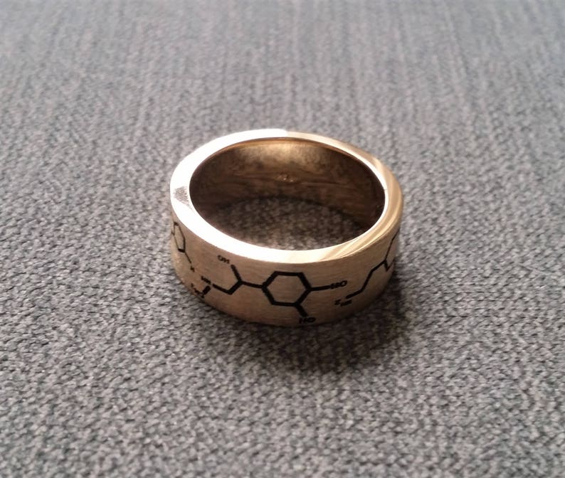 Rustic Mens Wedding Band Ring Chemistry Science Brushed | Etsy