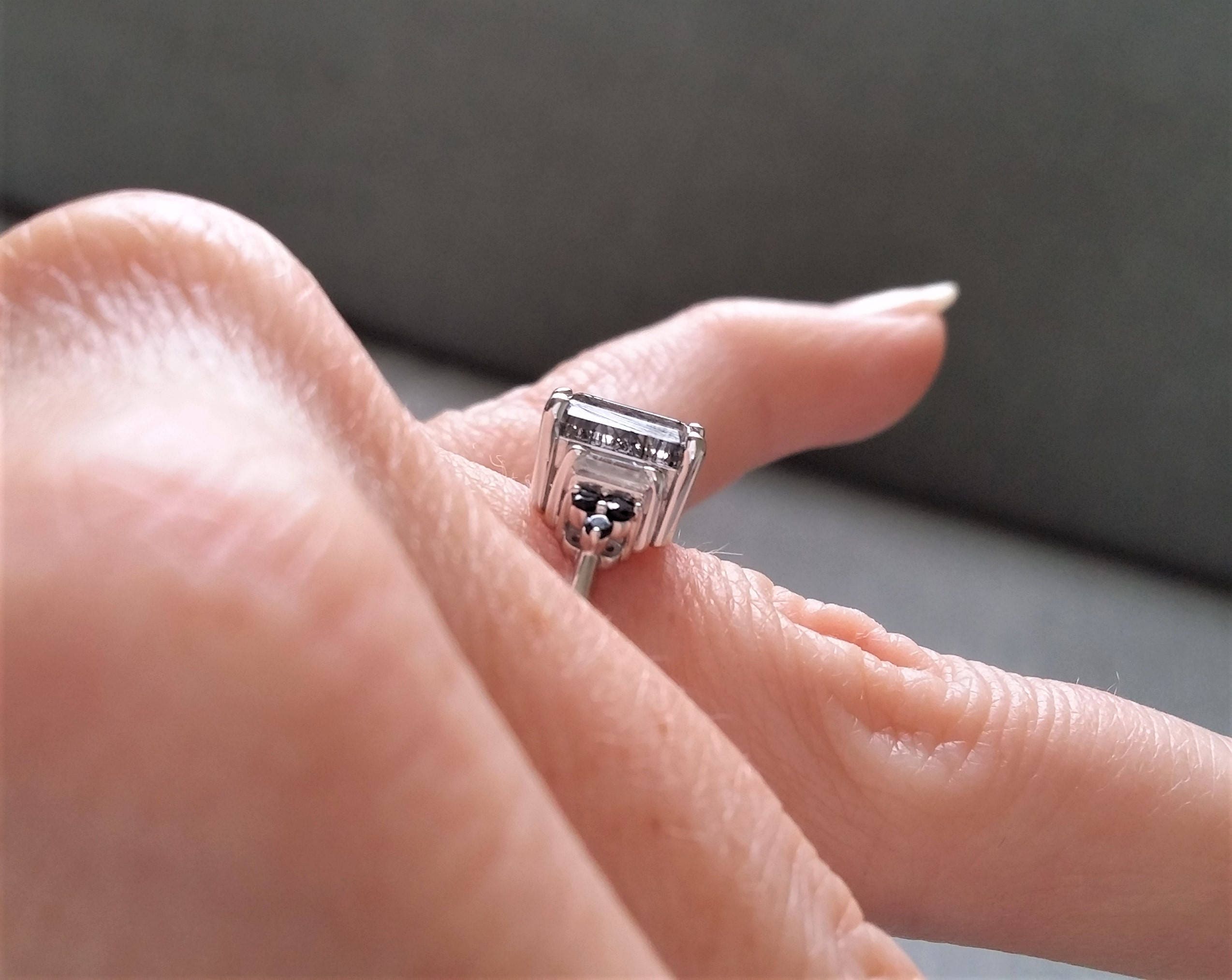 9x7 Mm Center Antique Rutile Quartz Moissanite Black Diamond - Etsy