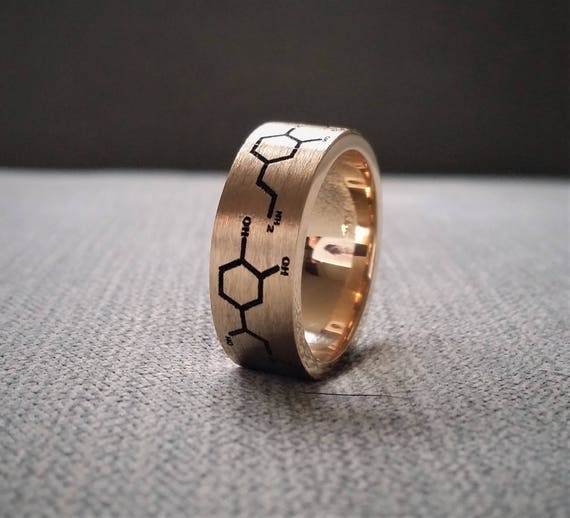 Rustic Mens Wedding Band Ring Chemistry Science Brushed | Etsy