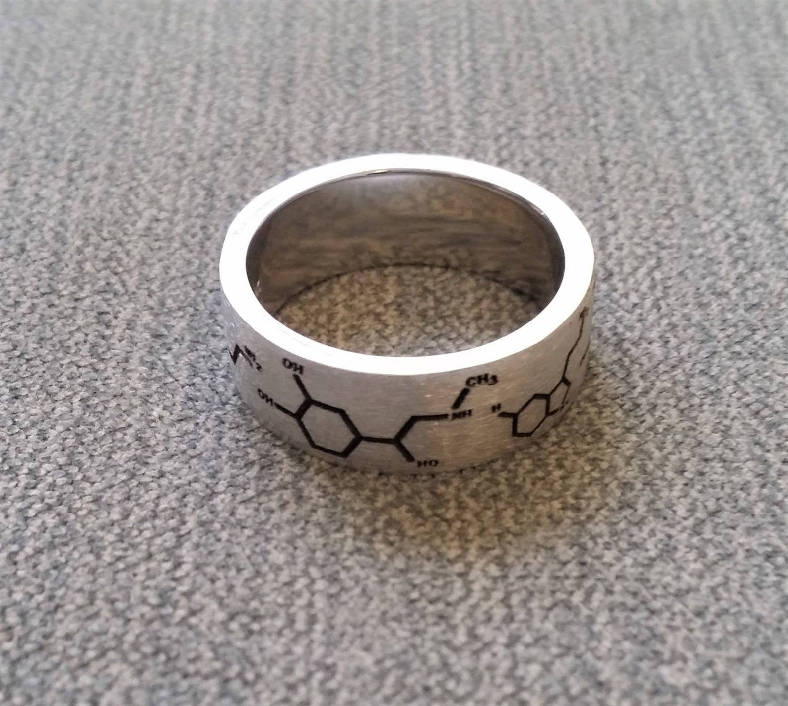 Rustic Mens Wedding Band Ring Chemistry Science Brushed - Etsy
