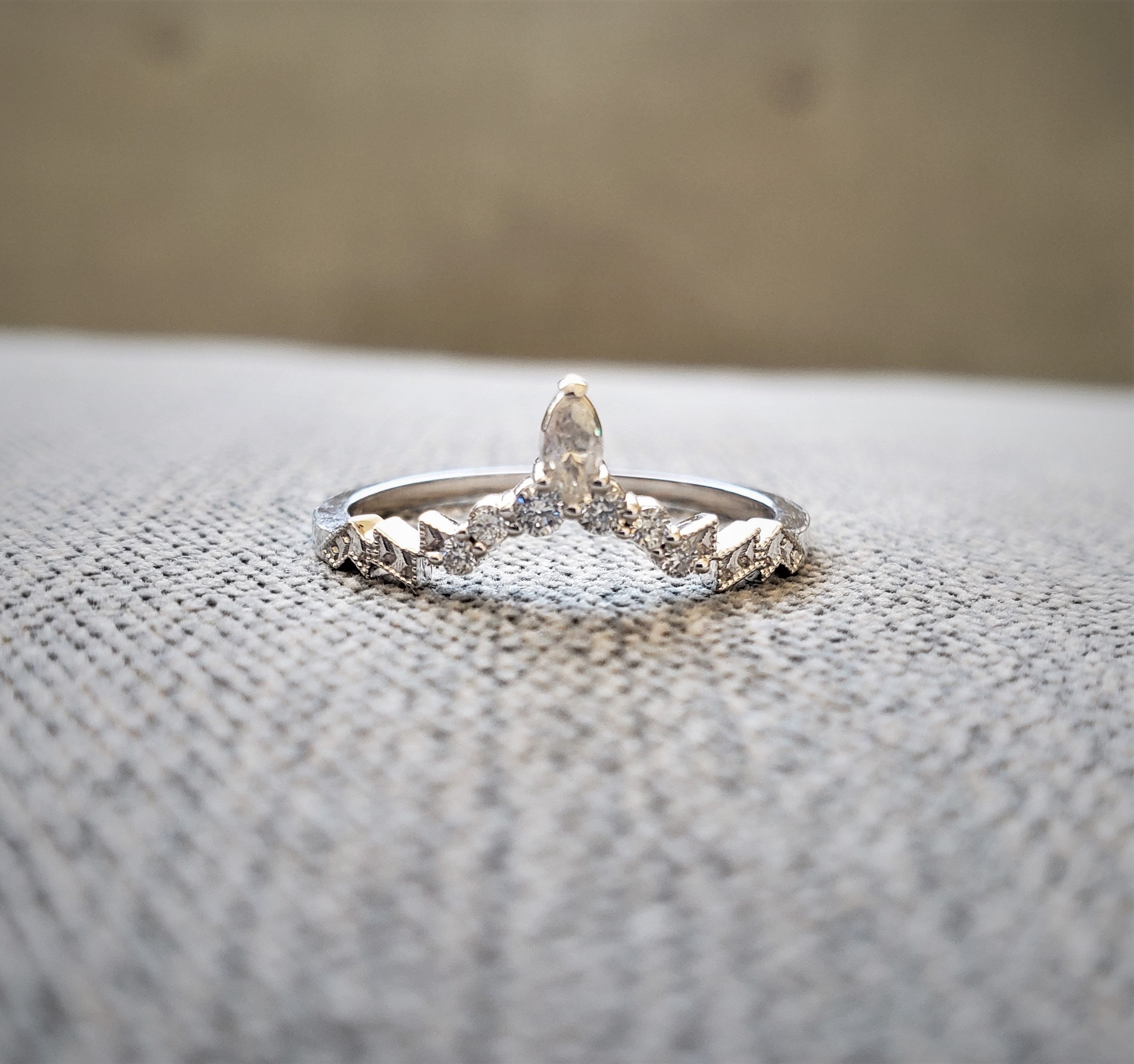 Florence and Crescent Design Diamond Crescent Wedding Band | Etsy