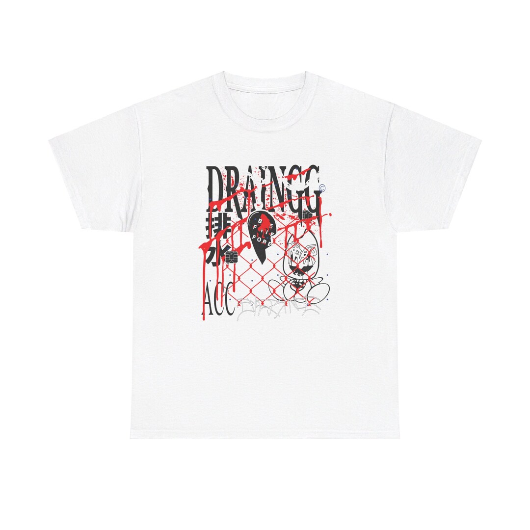 Drain Gang Bladee Tee DG Ecco2k Thaiboy Digital Whitearmor Hyperpop ...