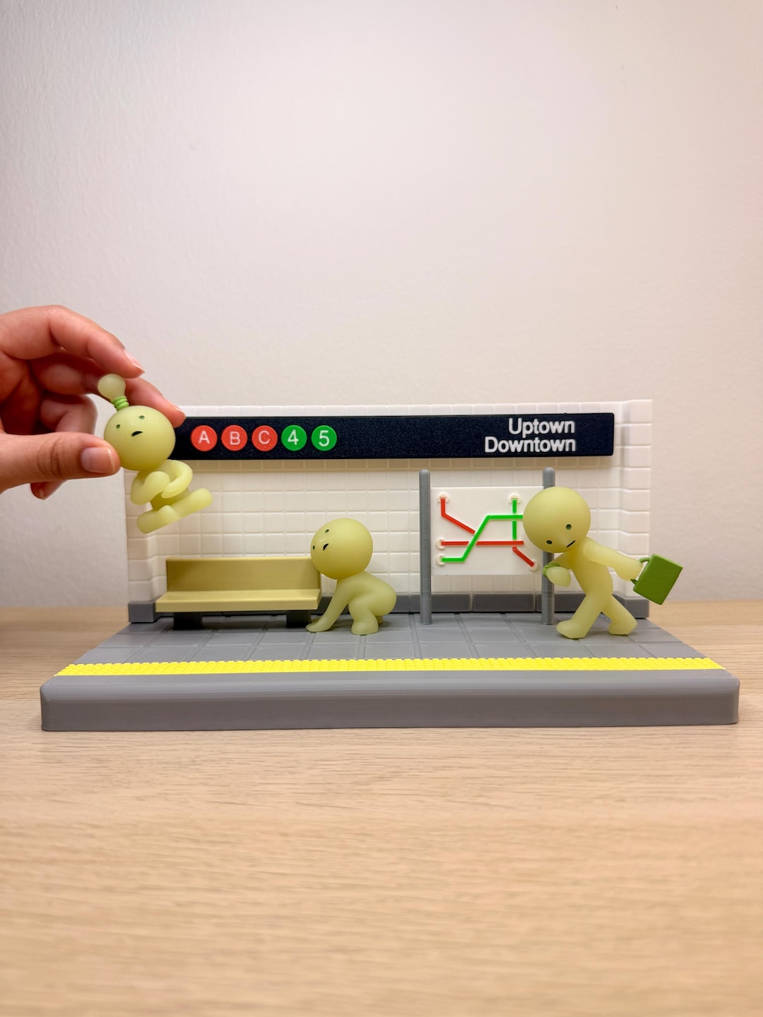 Smiski NYC Subway Diorama Display — Personalized Station Sign & Line ...