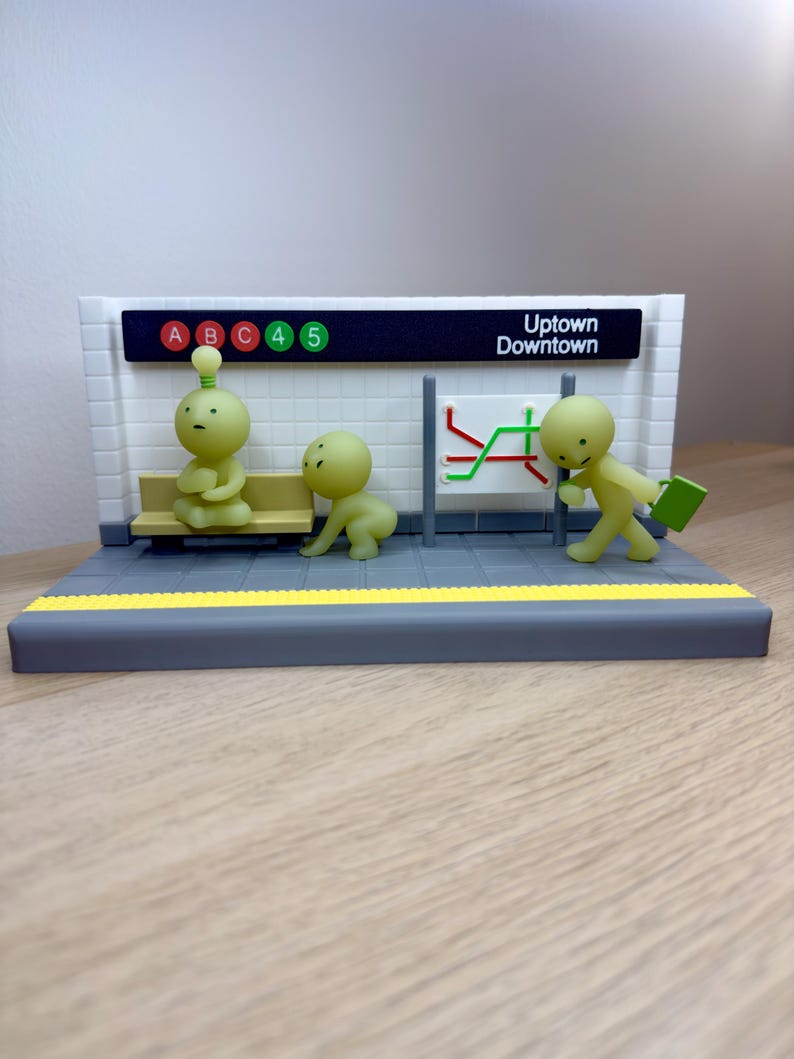 Smiski NYC Subway Diorama Display — Personalized Station Sign & Line ...