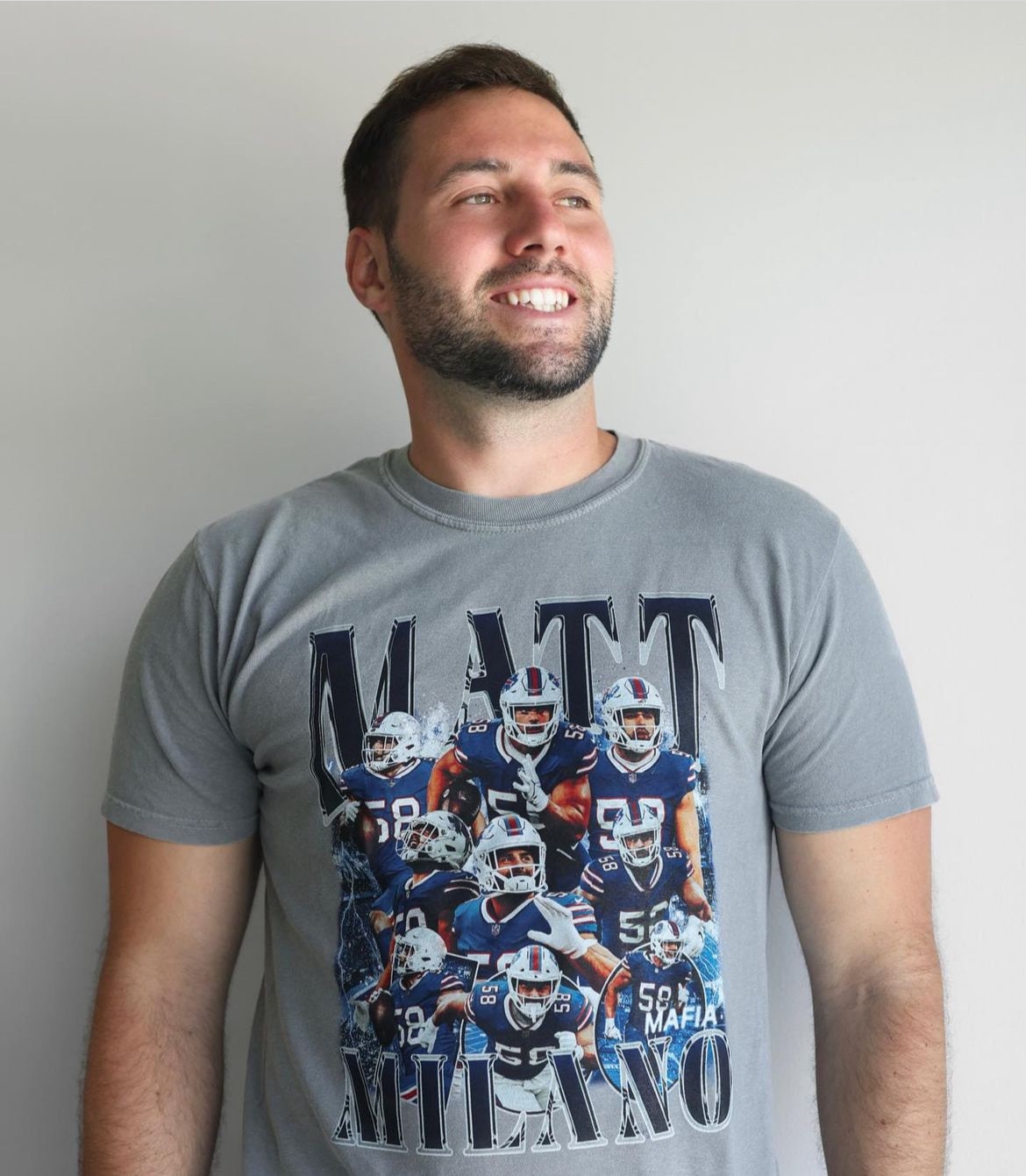 Buffalo Football: Matt Milano // Gray Comfort Colors - Etsy