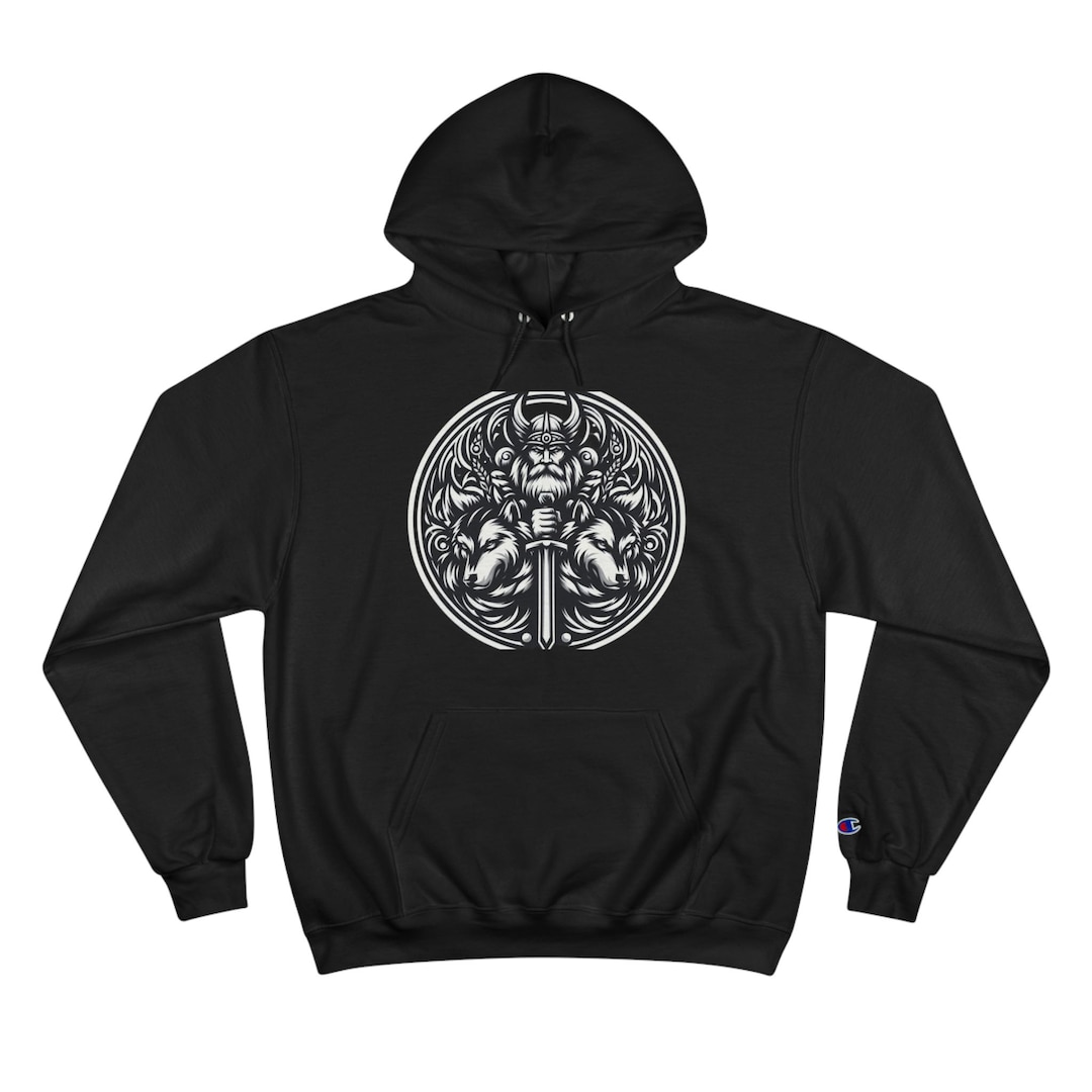 Viking Champion Hoodie, Norse Mythology Pullover, Odin Sweatshirt ...