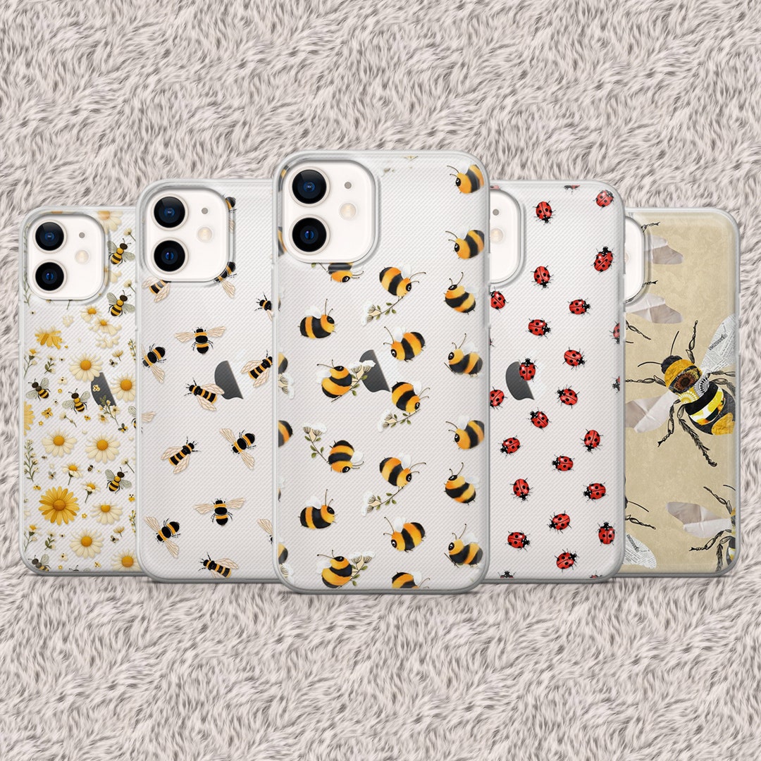 Honey Bee Case Bumblebee Art Cover for iPhone 15, 14, 13, 12, 11 ...