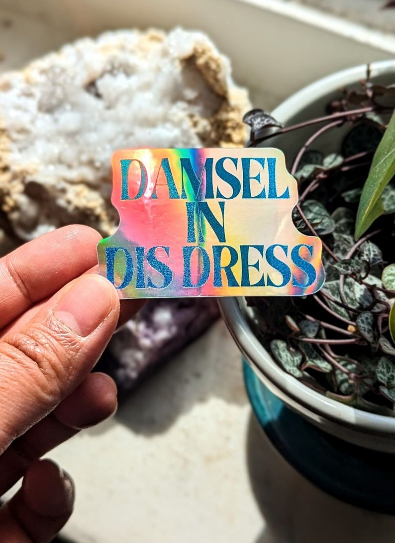 Holographic Damsel in Dis Dress Die Cut Sticker 2.25 X 1.52 - Etsy