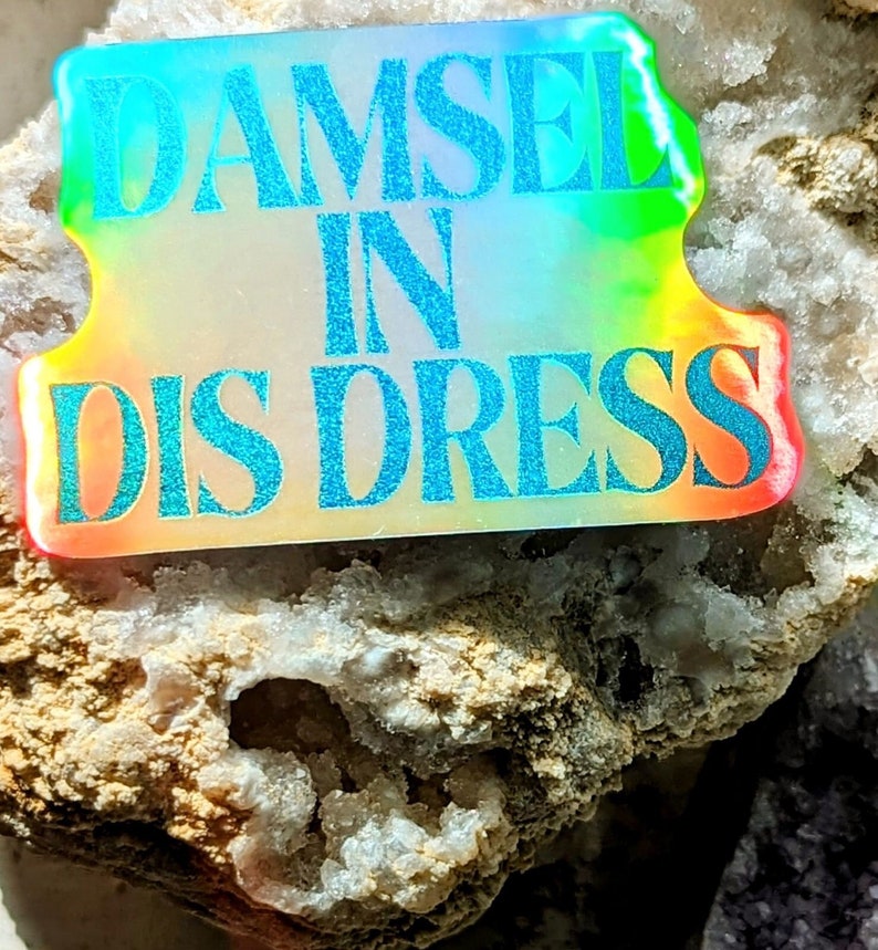 Holographic Damsel in Dis Dress Die Cut Sticker 2.25 X 1.52 - Etsy