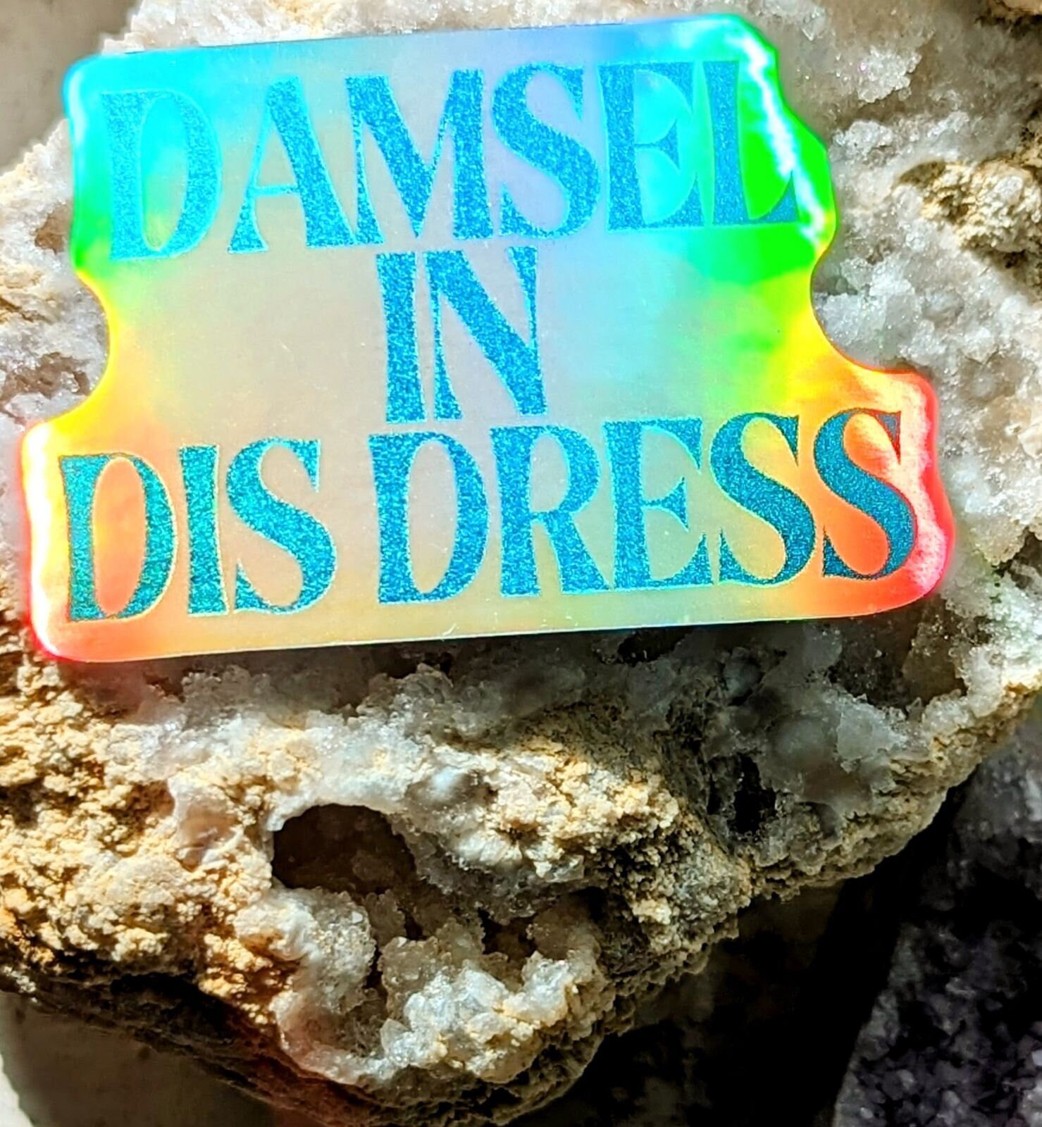 Holographic Damsel in Dis Dress Die Cut Sticker 2.25 X 1.52 - Etsy