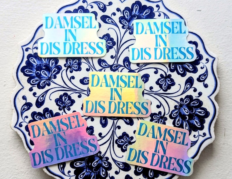 Holographic Damsel in Dis Dress Die Cut Sticker 2.25 X 1.52 - Etsy