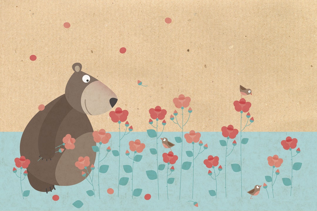 The Cheerful Bear - Month-only Calendar - Etsy