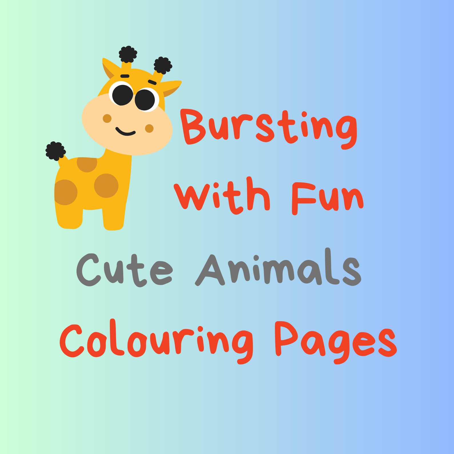 60 Printable Cute Animals Coloring Pages, Toddlers, Kindergarten ...