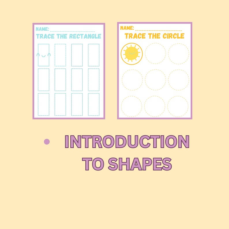 Trace the Shapes, 4 Trace and Colour Shapes, Introduction to Shapes for ...