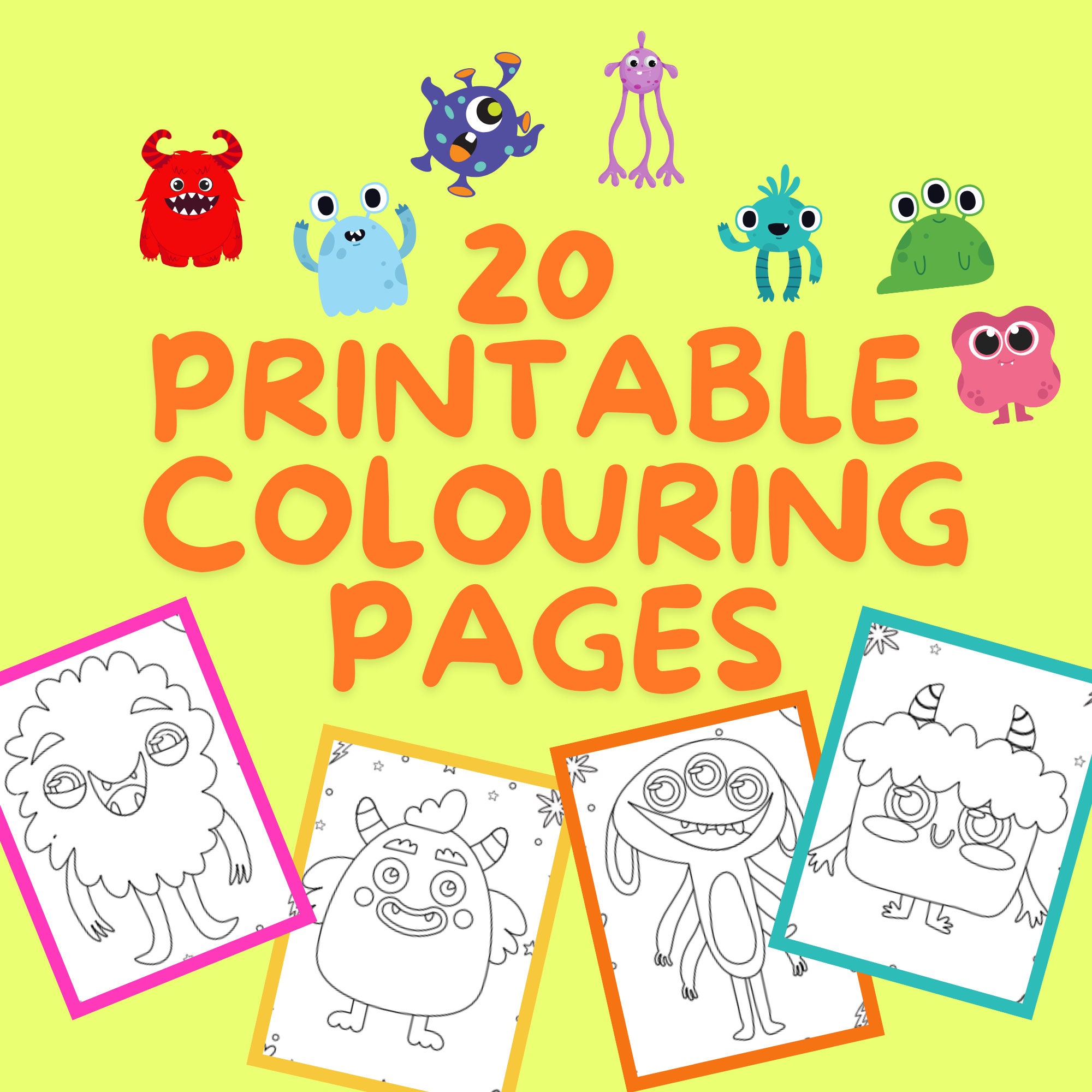20-page Monster Coloring Pages for Kids – Fun & Creative Monster-themed ...