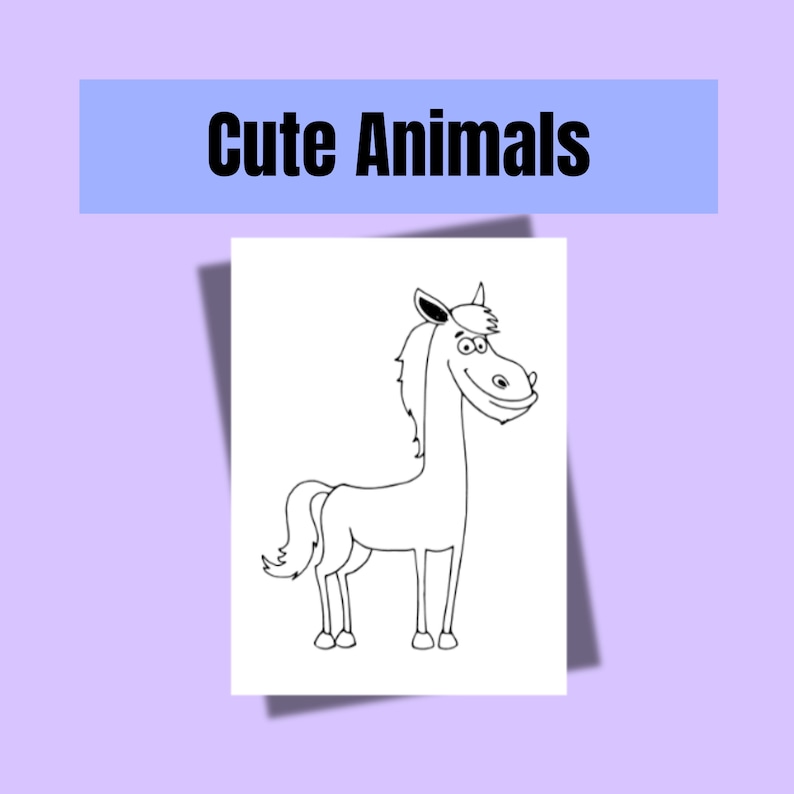 60 Printable Cute Animals Coloring Pages, Toddlers, Kindergarten ...