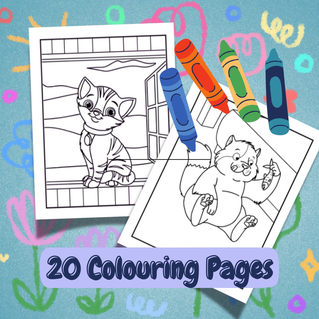 20 Cats Printable Coloring Pages for Kids, Fun Colouring Pages for ...