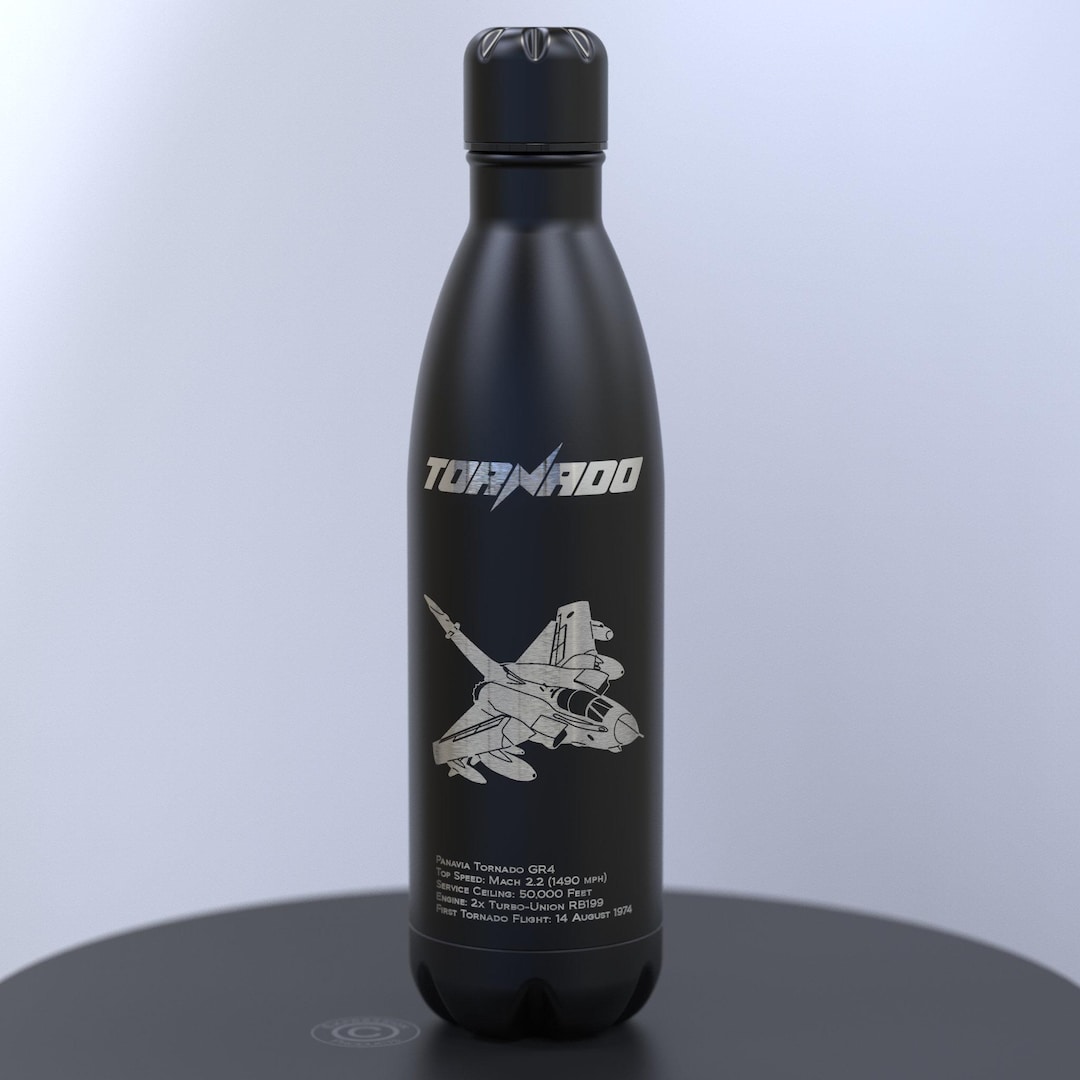 Tornado Jet Aircraft Engraved 500ml Thermal Water Bottle; Keeps Drinks ...