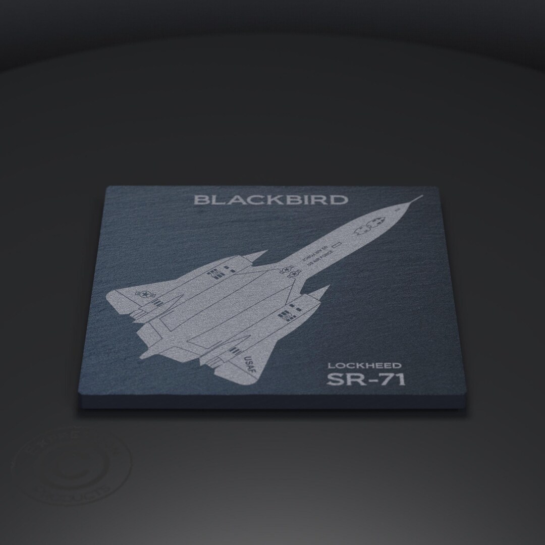 SR 71 Blackbird Slate Drink Coaster, Quality Engraved Stealth Aircraft ...