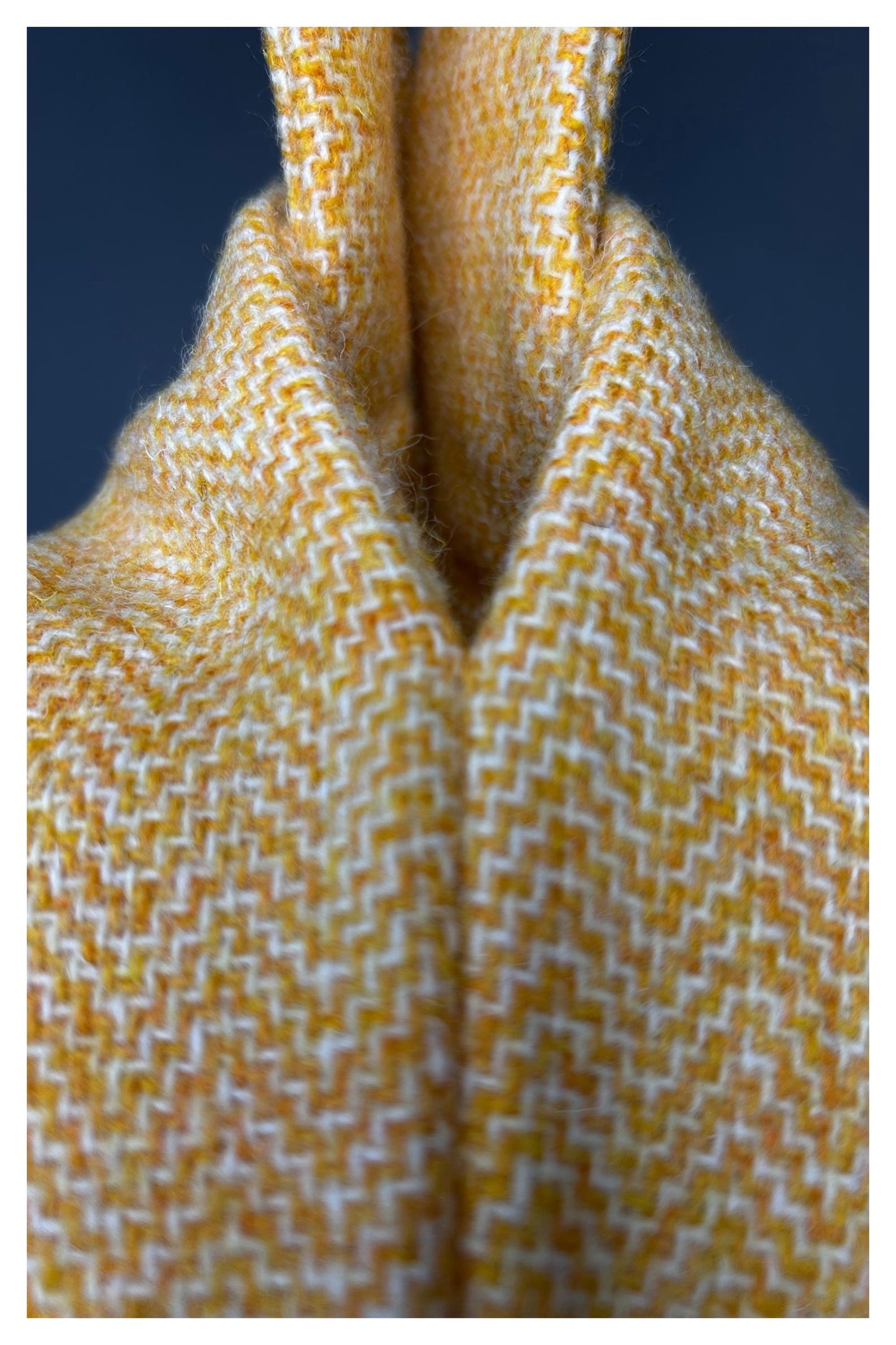 Yellow Harris Tweed Japanese Knot Bag: Sustainable Herringbone Wrist ...