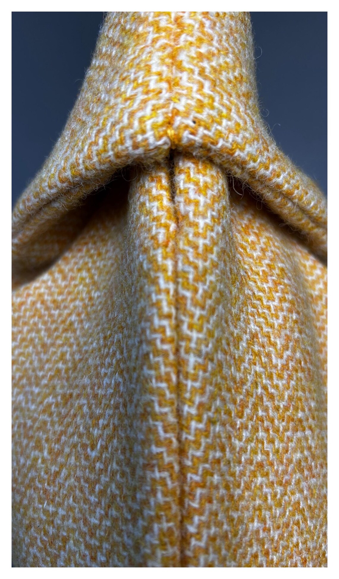Yellow Harris Tweed Japanese Knot Bag: Sustainable Herringbone Wrist ...