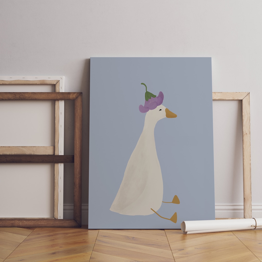 Silly Goose Wall Art, Cute Goose Poster, Girl Nursery Decor, Farm ...