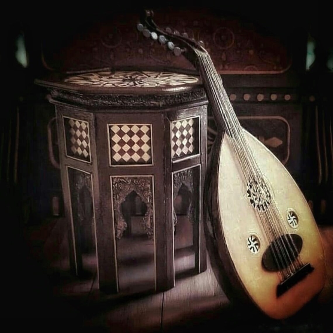 Miniature Oud Tiny Turkish / Arabic Music Instrument Oriental Style ...