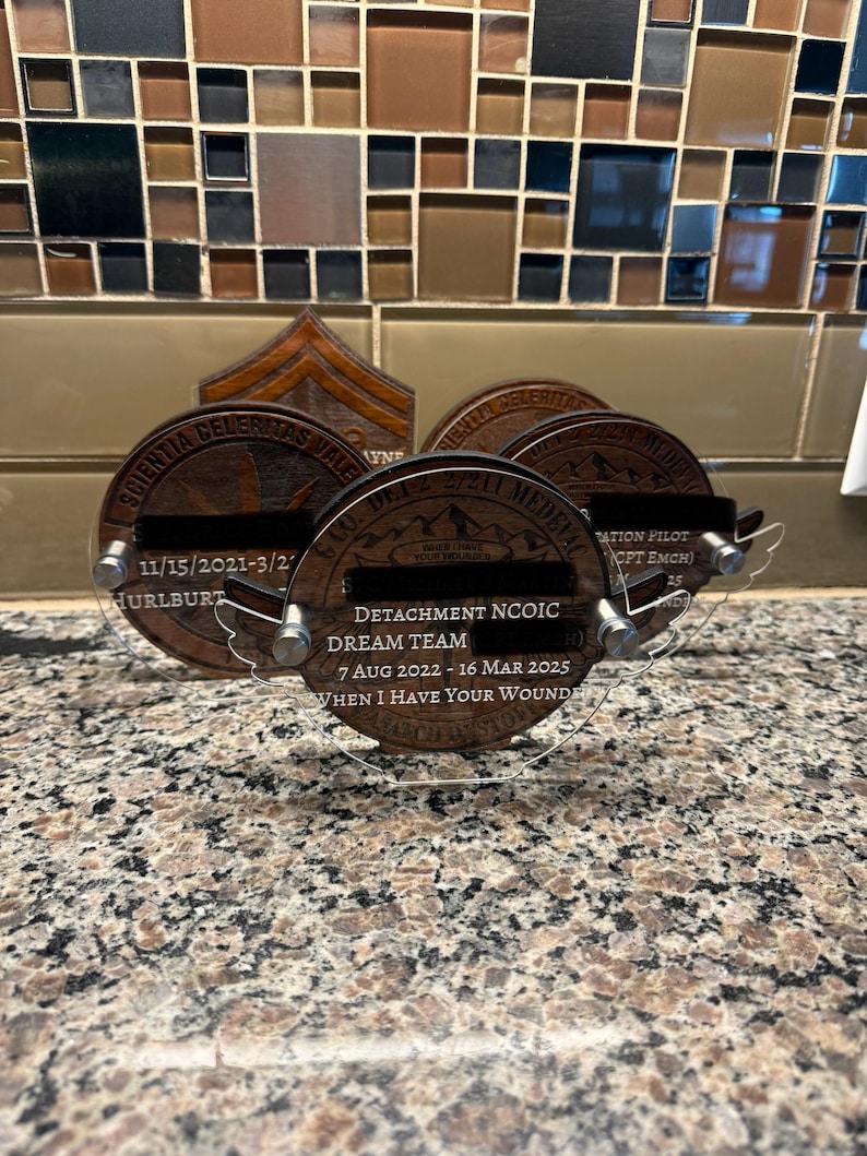 Personalized Military Retirement Plaque – Custom Wood & Acrylic Award ...