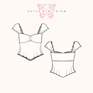 Elastic Lace Top Sewing Pattern PDF Size XS-XL - Etsy UK