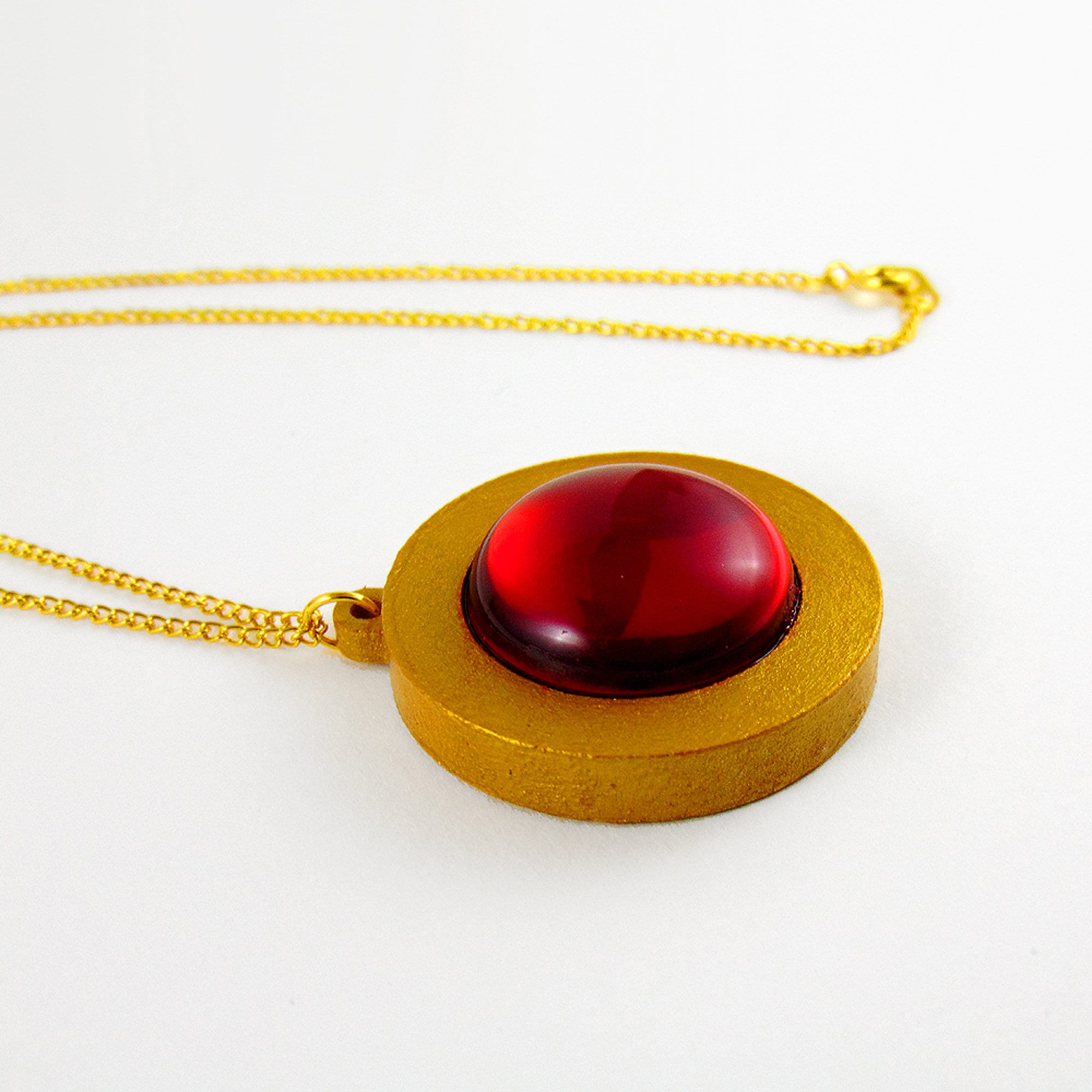 Red and Gold Sparkly Pendant and Necklace With Inscription Secret of ...