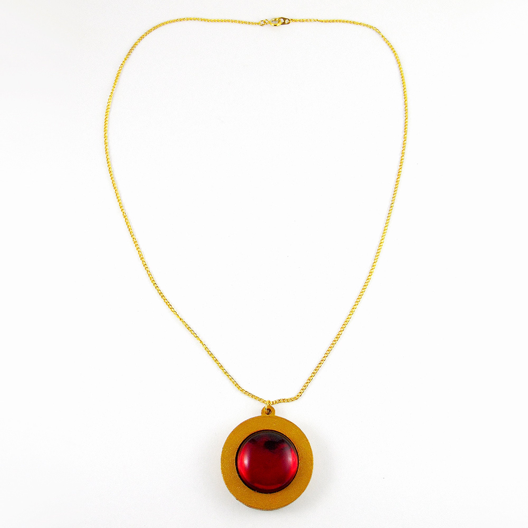 Red and Gold Sparkly Pendant and Necklace With Inscription Secret of ...