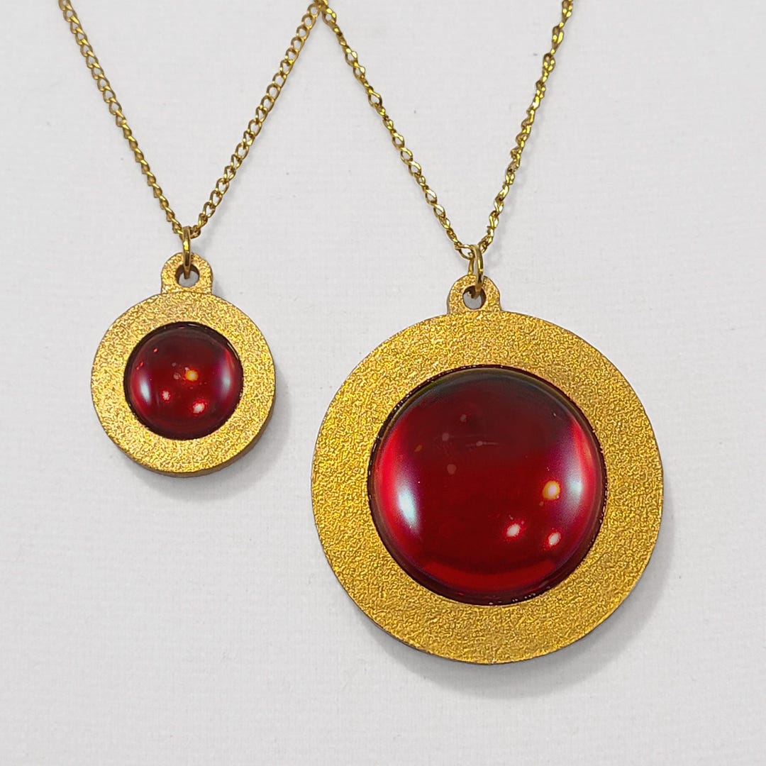 Red and Gold Sparkly Pendant and Necklace With Inscription - Secret of ...