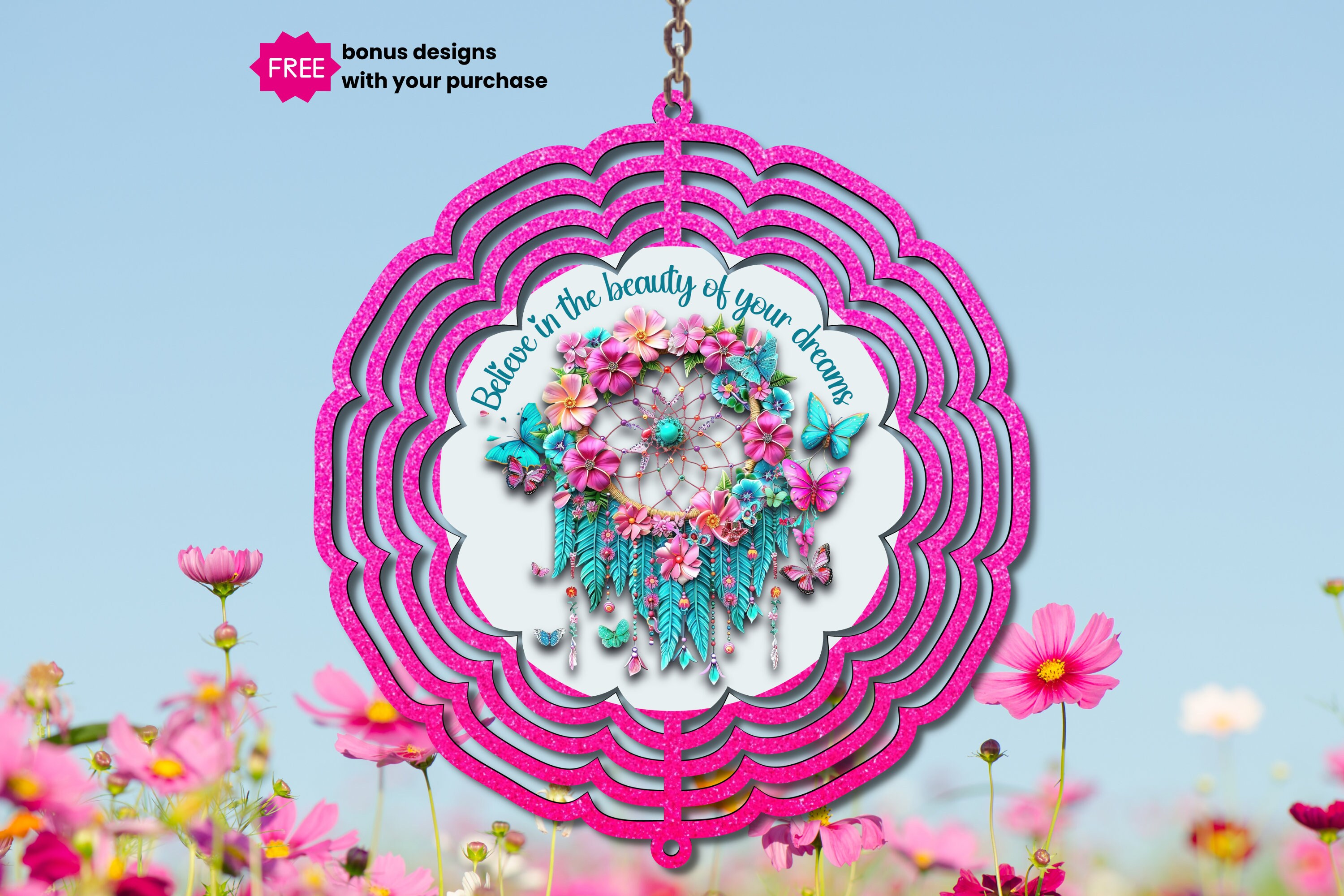 Sublimation Wind Spinner Design, 10 Inch Round Hanging Suncatcher ...