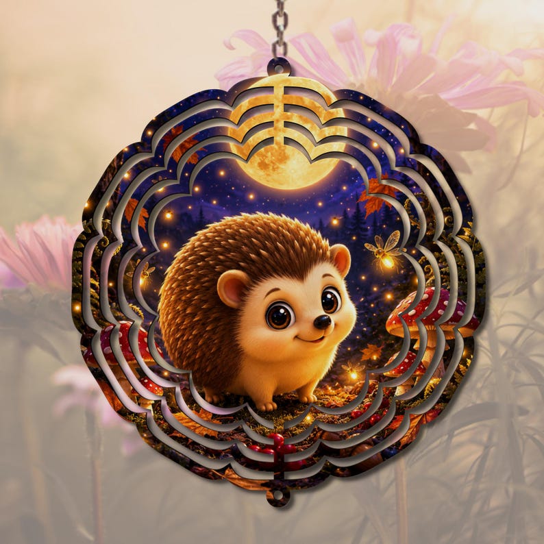 4 Sublimation Designs Hedgehog - Round Ornament Design - Digital ...
