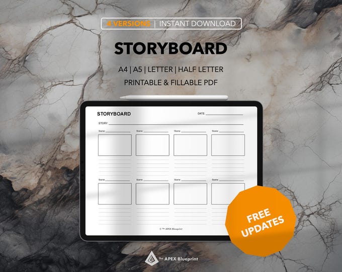 Printable Storyboard Template: Scene Layouts for Filmmakers (A4, A5 ...