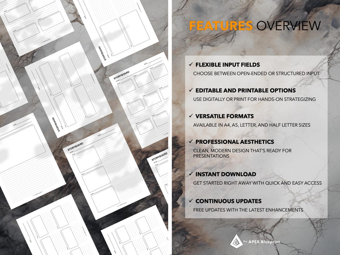 Storyboard Template for Filmmakers | Printable Scene Layout PDF | Film ...