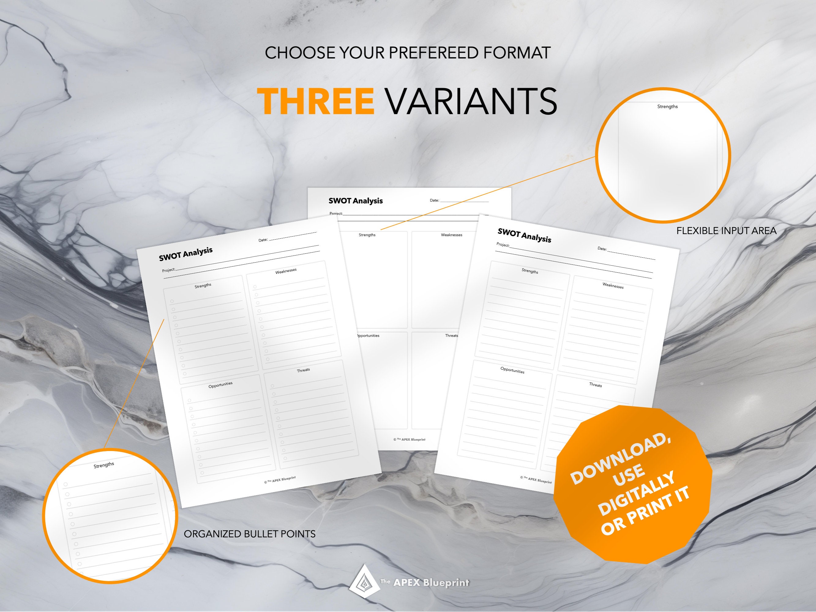 SWOT Analysis Template: Printable & Fillable PDF (A4, A5, Letter Sizes ...